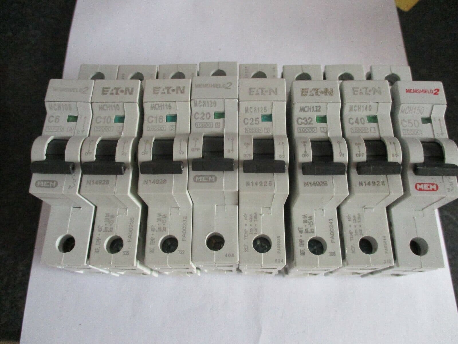MEM EATON MEMSHIELD 2 MCH106 10 16 20 32 40 50 63 AMP 10KA SINGLE POLE MCBS