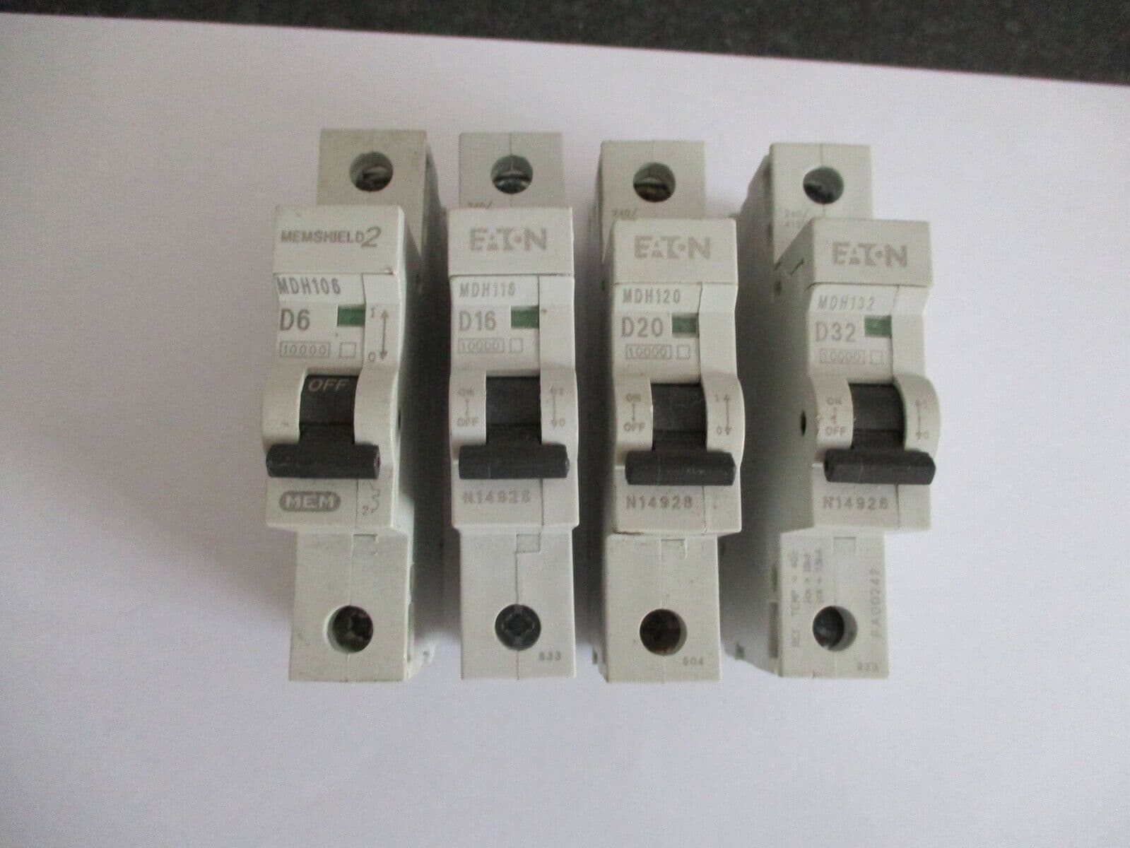 MEM EATON MEMSHIELD 2 MDH106 10 16 20 32 40 AMP 10KA SINGLE POLE MCBS