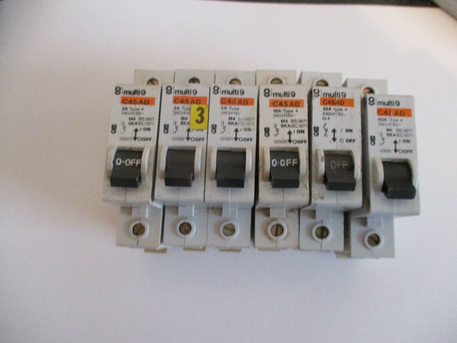 MERLIN GERIN C45AD 2 3 5 10 15 20 32 40 AMP TYPE 4 SINGLE POLE MCBS