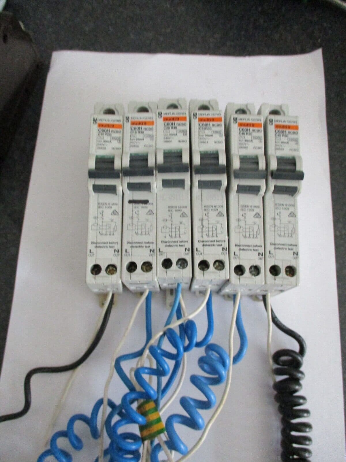 MERLIN GERIN MULTI9 C60H R30 C6 C10 C16 C20 C32 C45 30mA SINGLE POLE ...