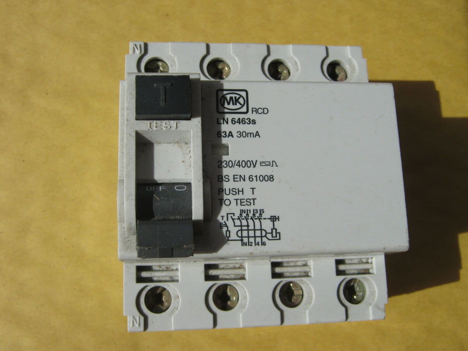 MK 63 AMP 30mA LN 6463s BS 61008 RCD CIRCUIT BREAKER
