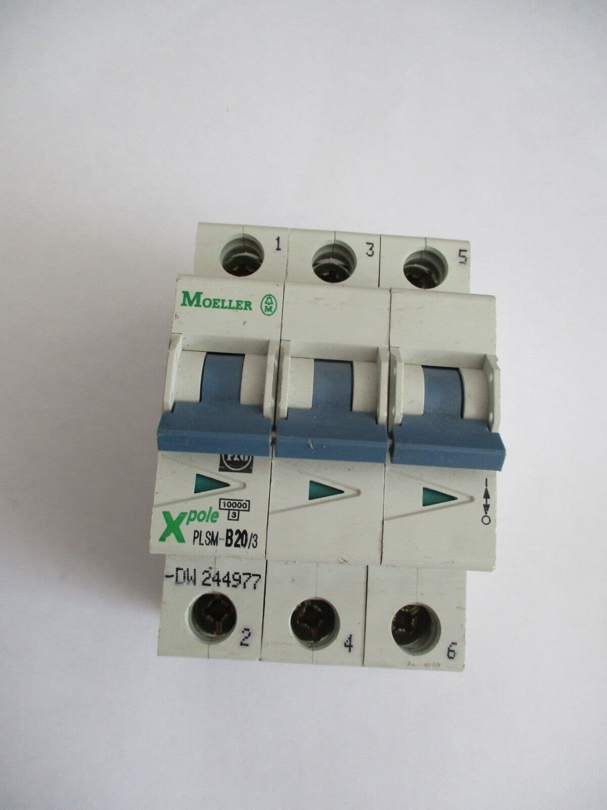 MOELLER B20 20 AMP PLSM-B20/3 MW 10KA TRIPLE POLE MCB CIRCUIT BREAKER