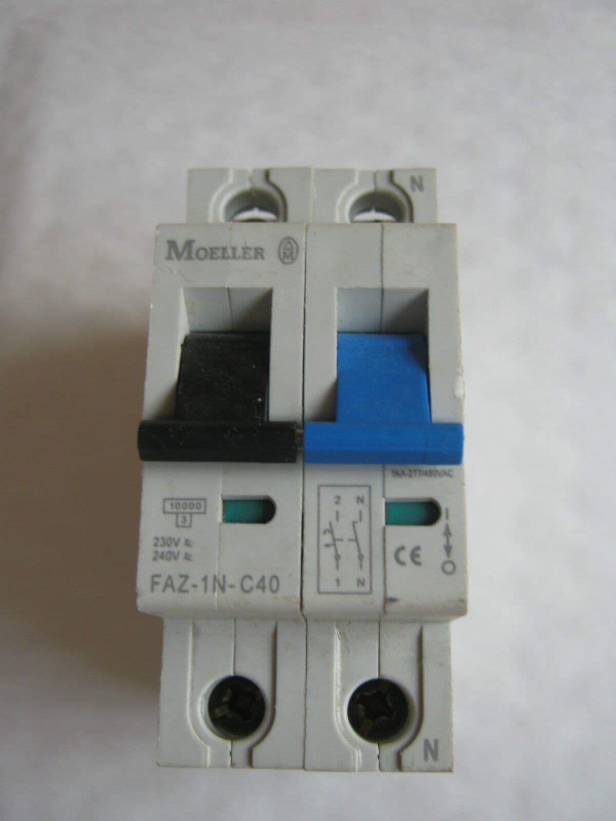 MOELLER C40 40 AMP FAZ- 1N-C40 10KA DOUBLE POLE MCB CIRCUIT BREAKER