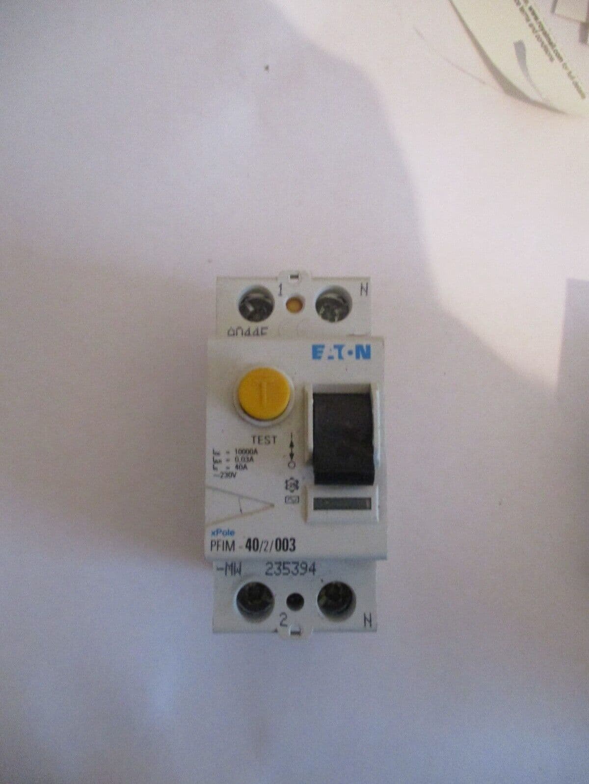 MOELLER EATON XPOLE PFIM-40/2/003 40 AMP 30mA RCD CIRCUIT BREAKER