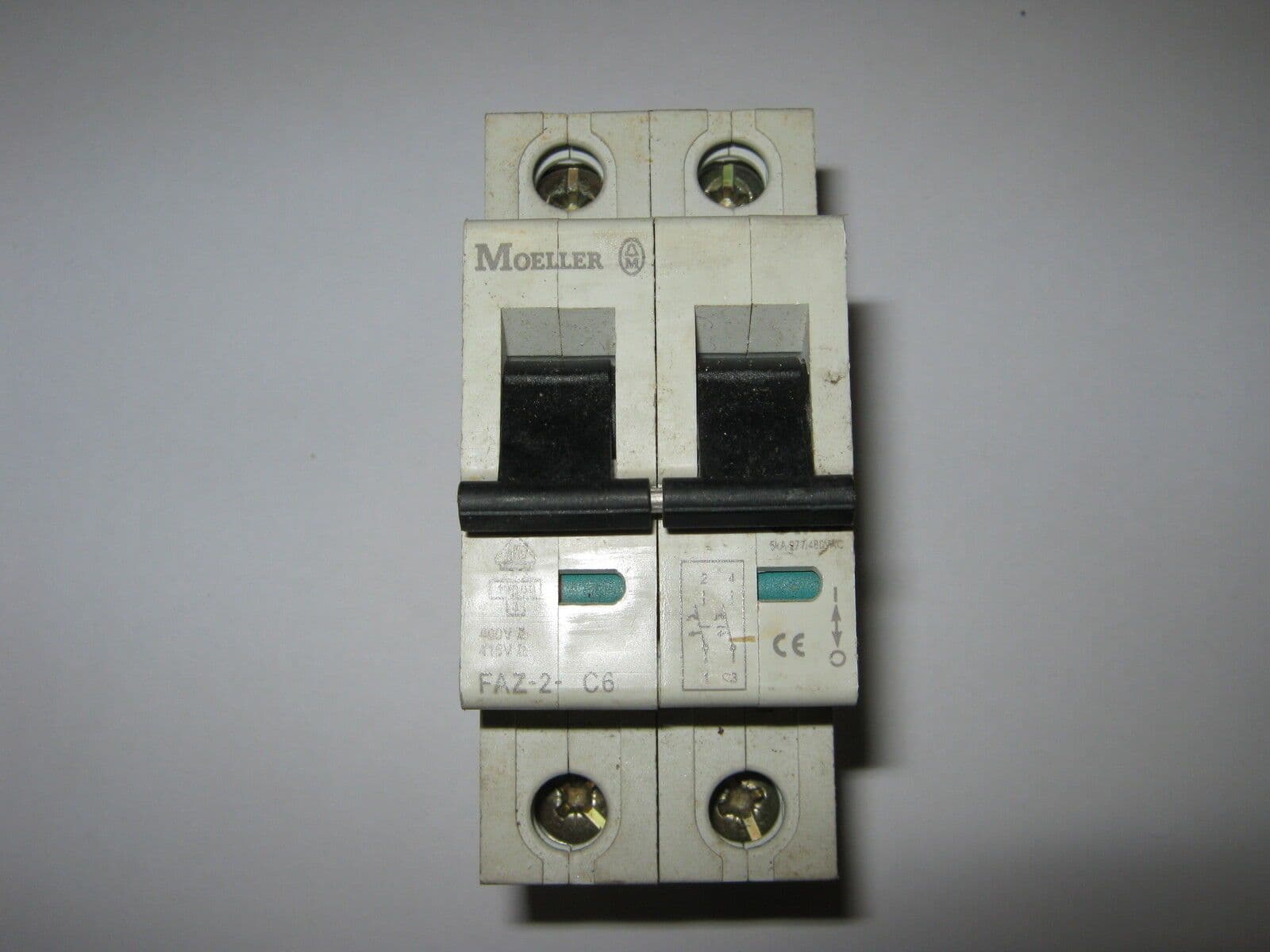 MOELLER FAZ-2 C6 6 AMP DOUBLE POLE MCB CIRCUIT BREAKER