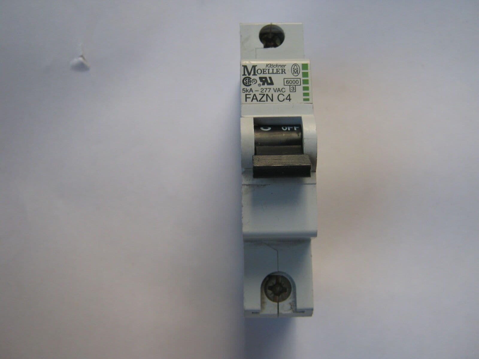 MOELLER FAZN C4 4 AMP 6KA SINGLE POLE MCB CIRCUIT BREAKER