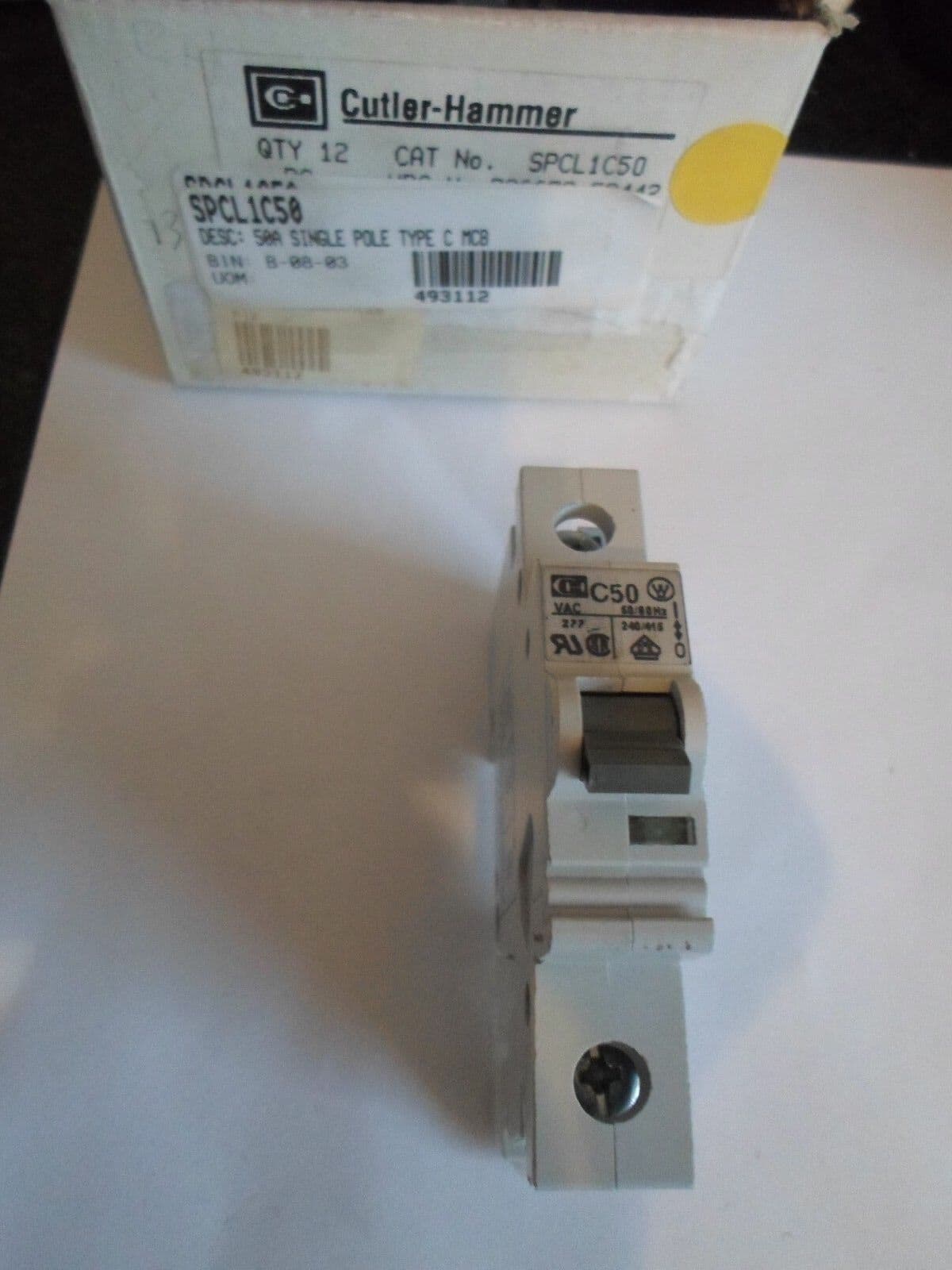 NEW CUTLER HAMMER C50 50 AMP SPCL1C50 SINGLE POLE MCB CIRCUIT BREAKER