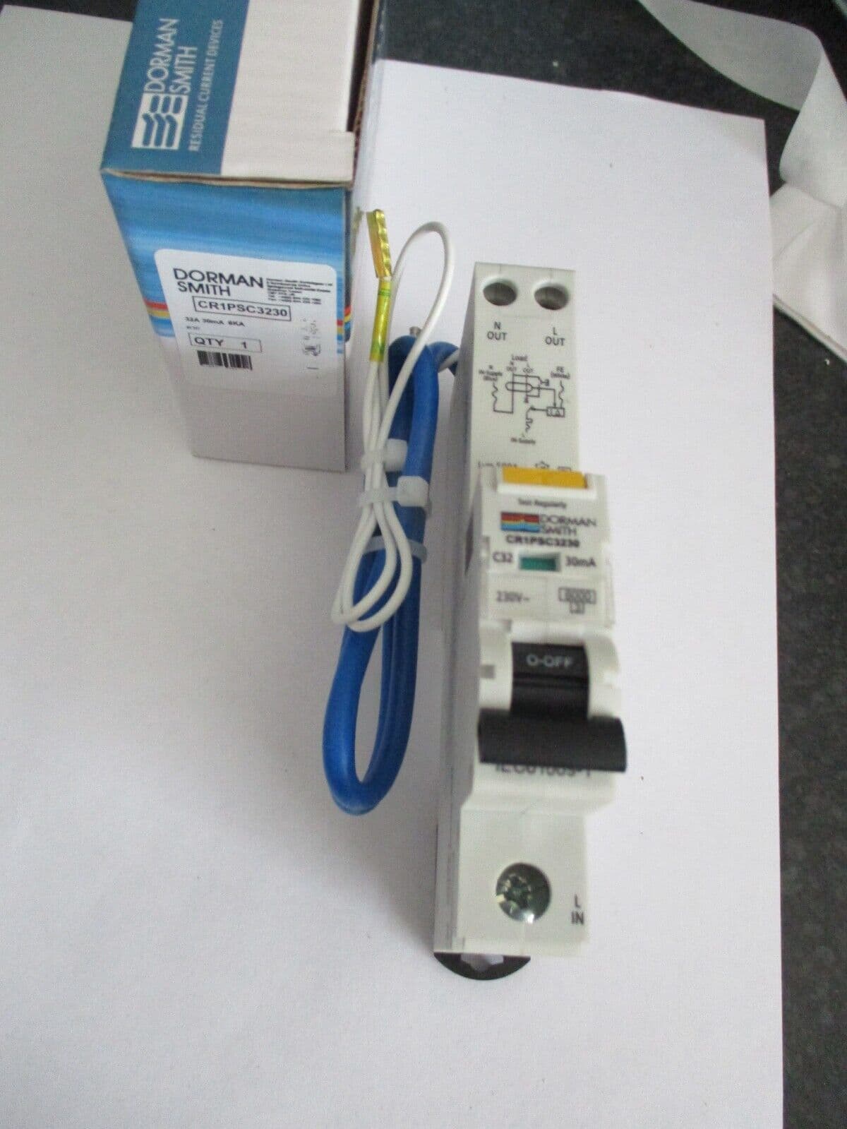 NEW DORMAN SMITH C32 32 AMP 6KA CR1PSC3230 SINGLE POLE RCBO CIRCUIT BREAKER