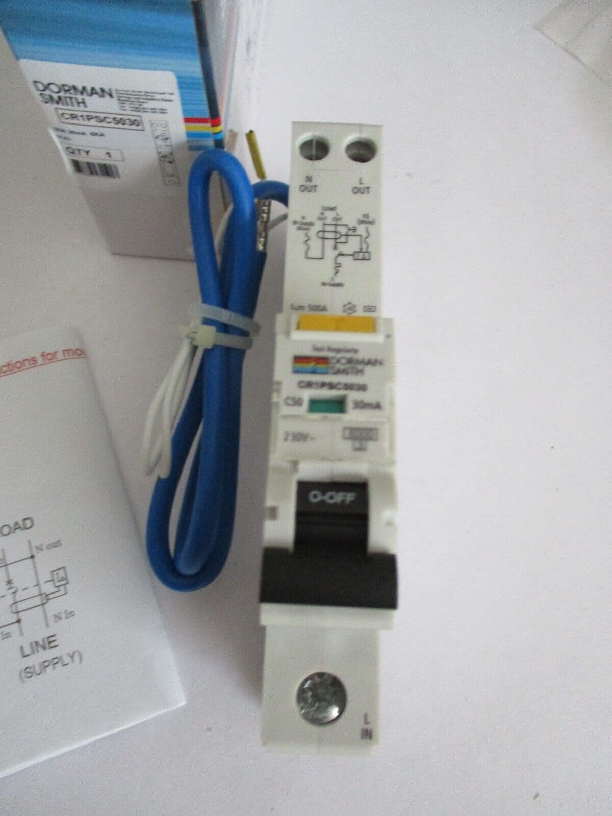 NEW DORMAN SMITH C50 50 AMP 6KA CR1PSC5030 SINGLE POLE RCBO CIRCUIT BREAKER