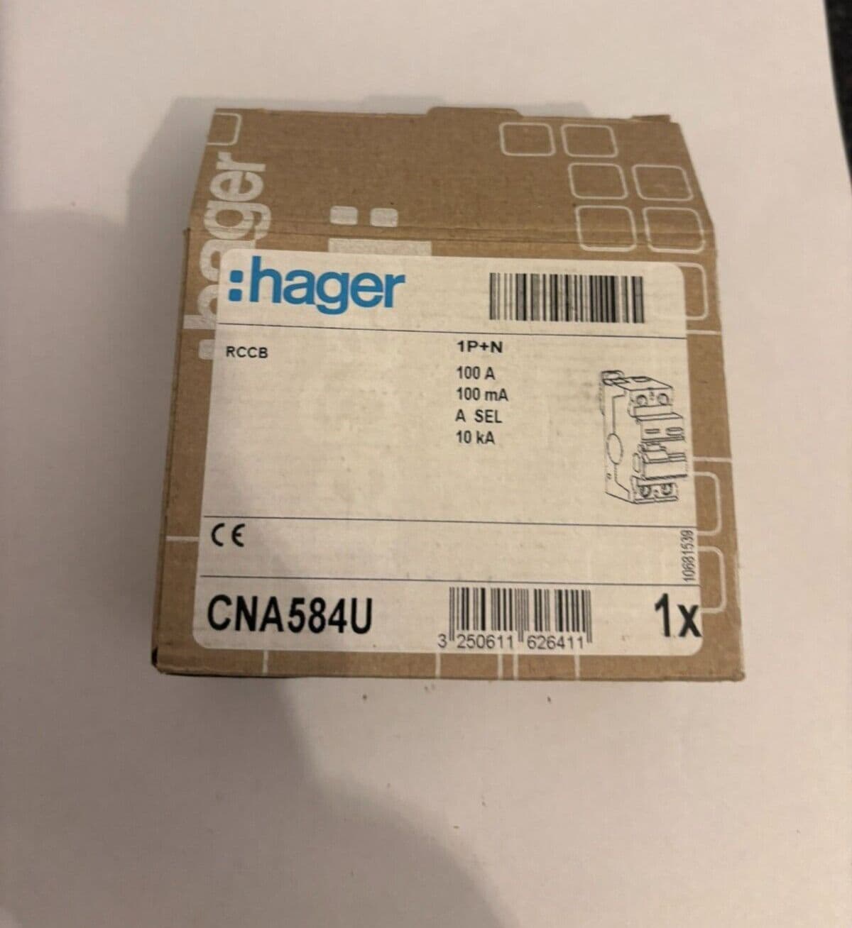 NEW HAGER CNA584U 100 AMP 100mA TIME DELAY RCD CIRCUIT BREAKER