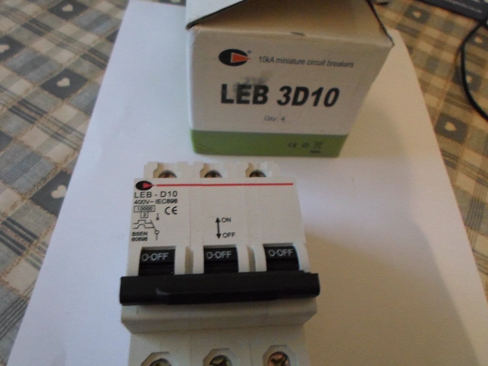 NEW LEWDEN CGD D10 10 AMP LEB 3D10 6KA SINGLE POLE MCB CIRCUIT BREAKER