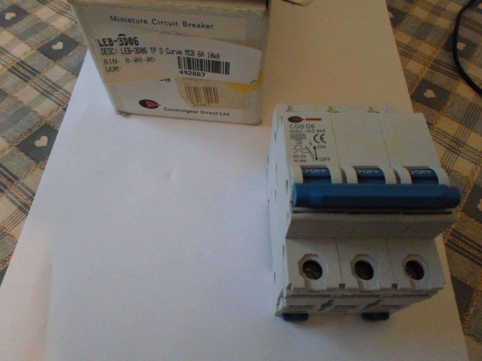 NEW LEWDEN CGD D6 6 AMP LEB 3D06 6KA SINGLE POLE MCB CIRCUIT BREAKER