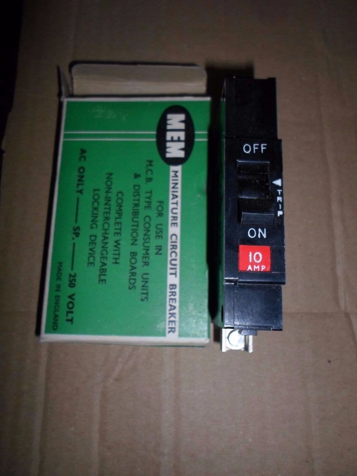 NEW MEM 10 AMP 101HJA VERY RARE SINGLE POLE MCB CIRCUIT BREAKER