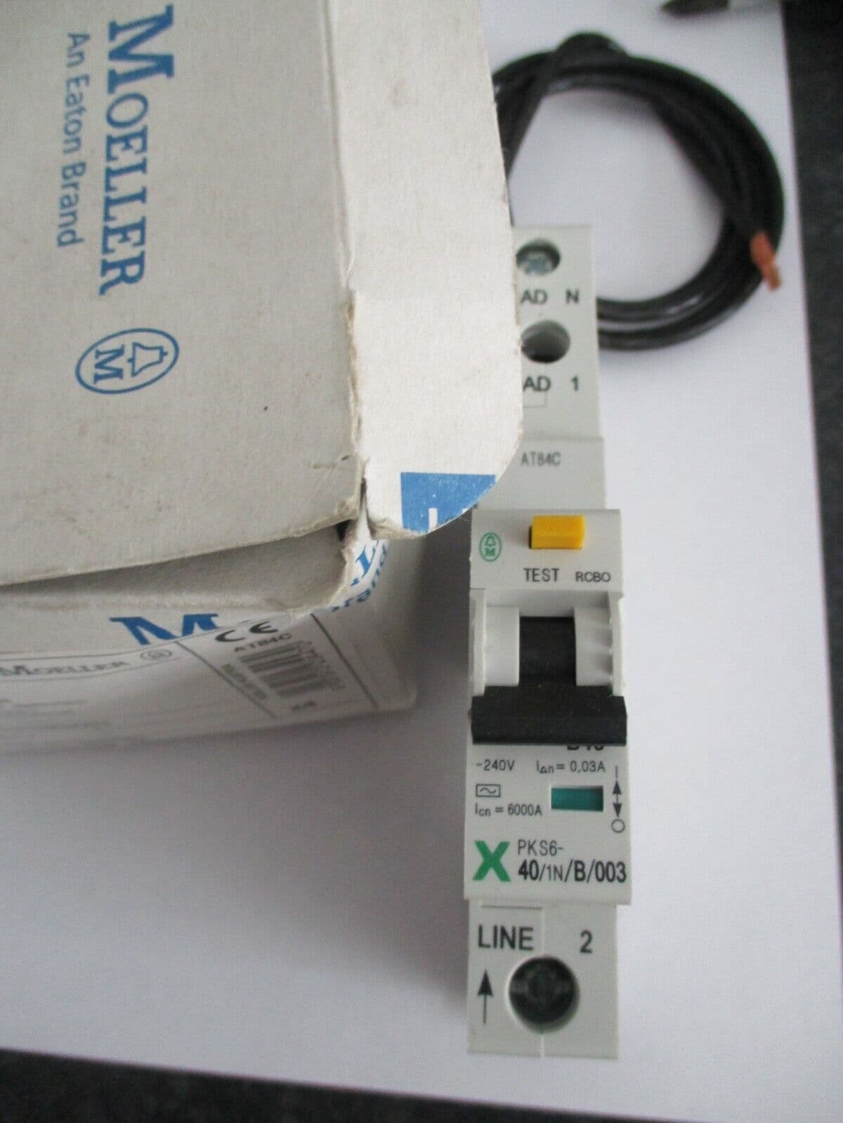 NEW MOELLER X POLE B40 40 AMP 30mA PKS6-40/1N/B/003 RCBO CIRCUIT BREAKER
