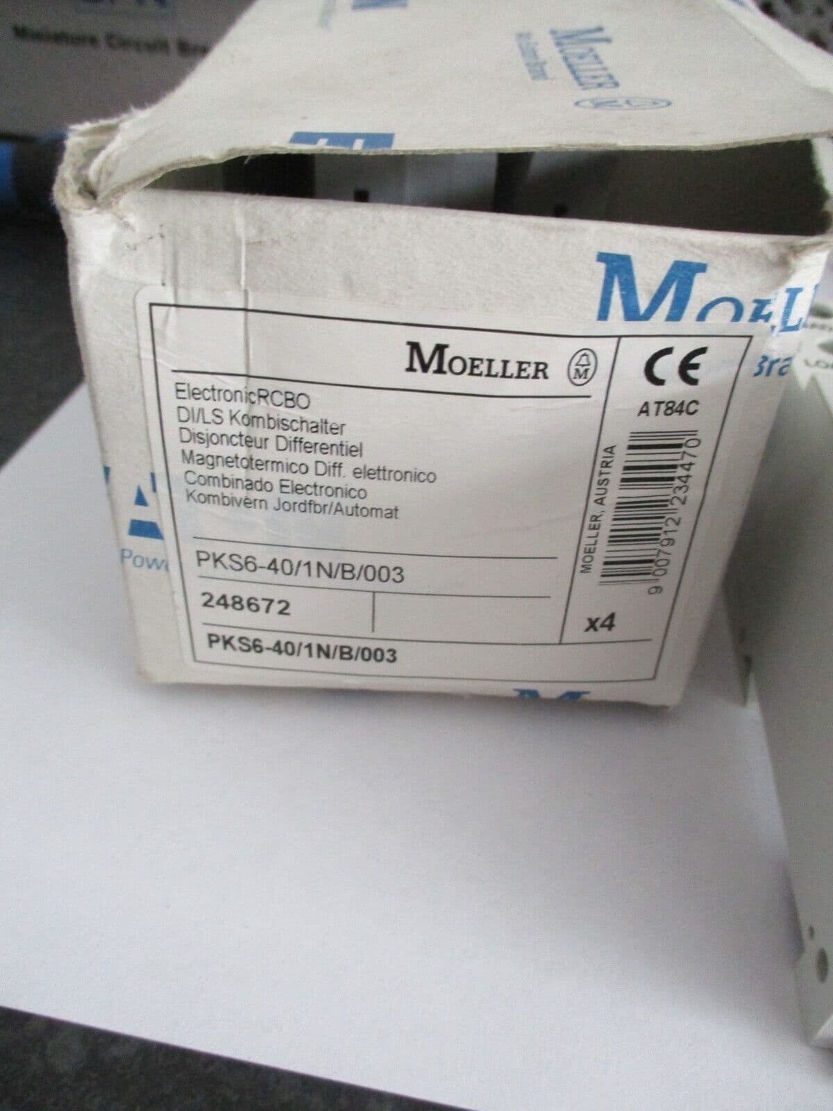 NEW MOELLER X POLE B40 40 AMP 30mA PKS6-40/1N/B/003 RCBO CIRCUIT BREAKER