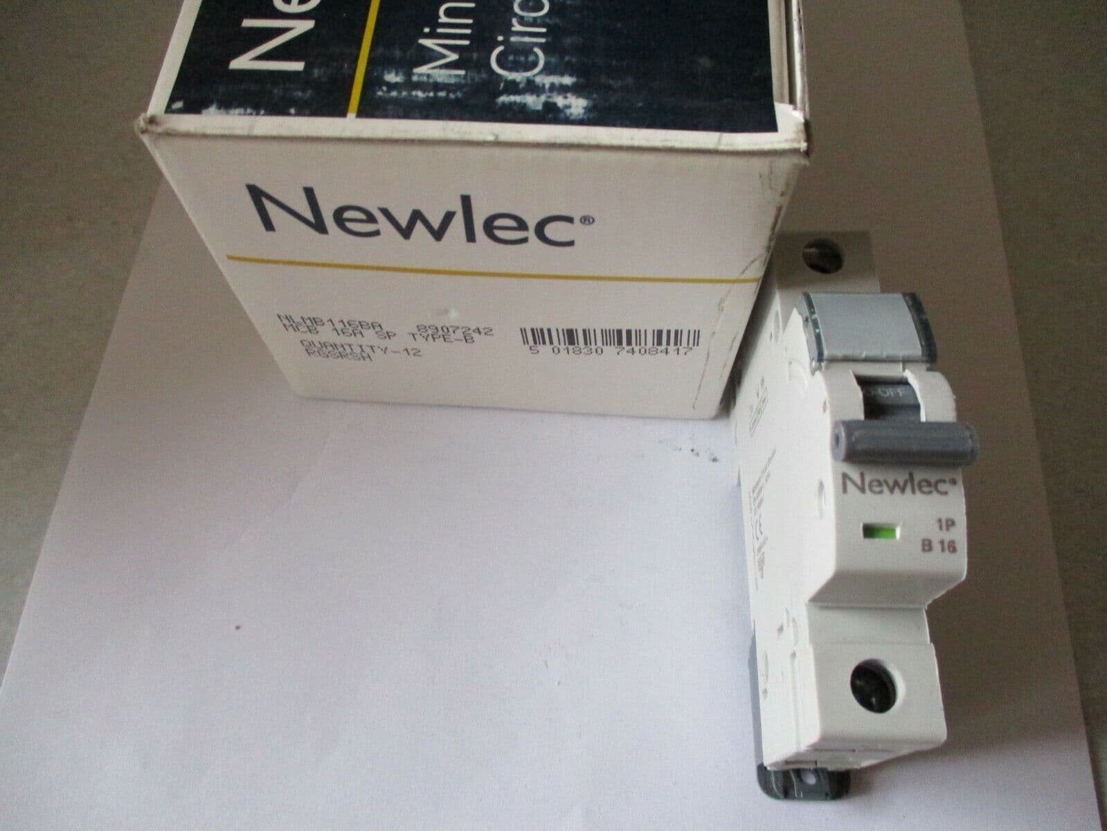 NEW NEWLEC B16 16 AMP NLMB116BA 6KA SINGLE POLE MCB CIRCUIT BREAKER