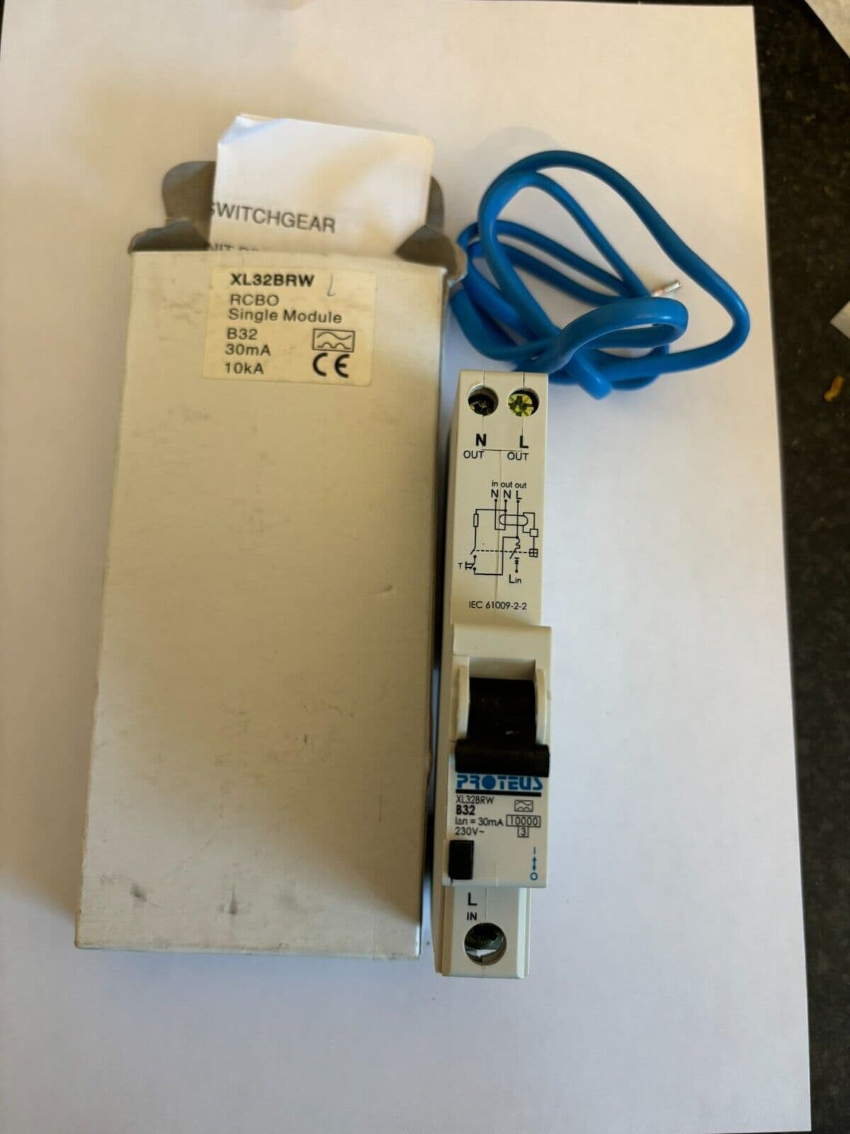 NEW PROTEUS B32 32 AMP 30mA 10KA XL32BRW SINGLE POLE RCBO CIRCUIT BREAKER