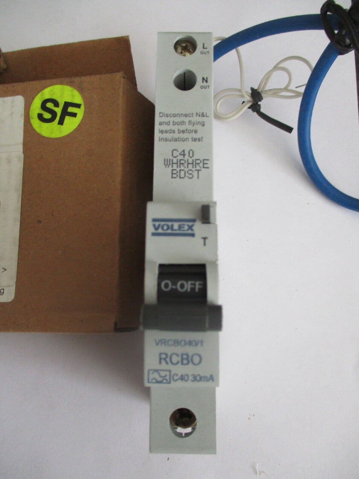 NEW VOLEX C40 40AMP 6KA VRCBO40/1 SINGLE POLE RCBO CIRCUIT BREAKER ...