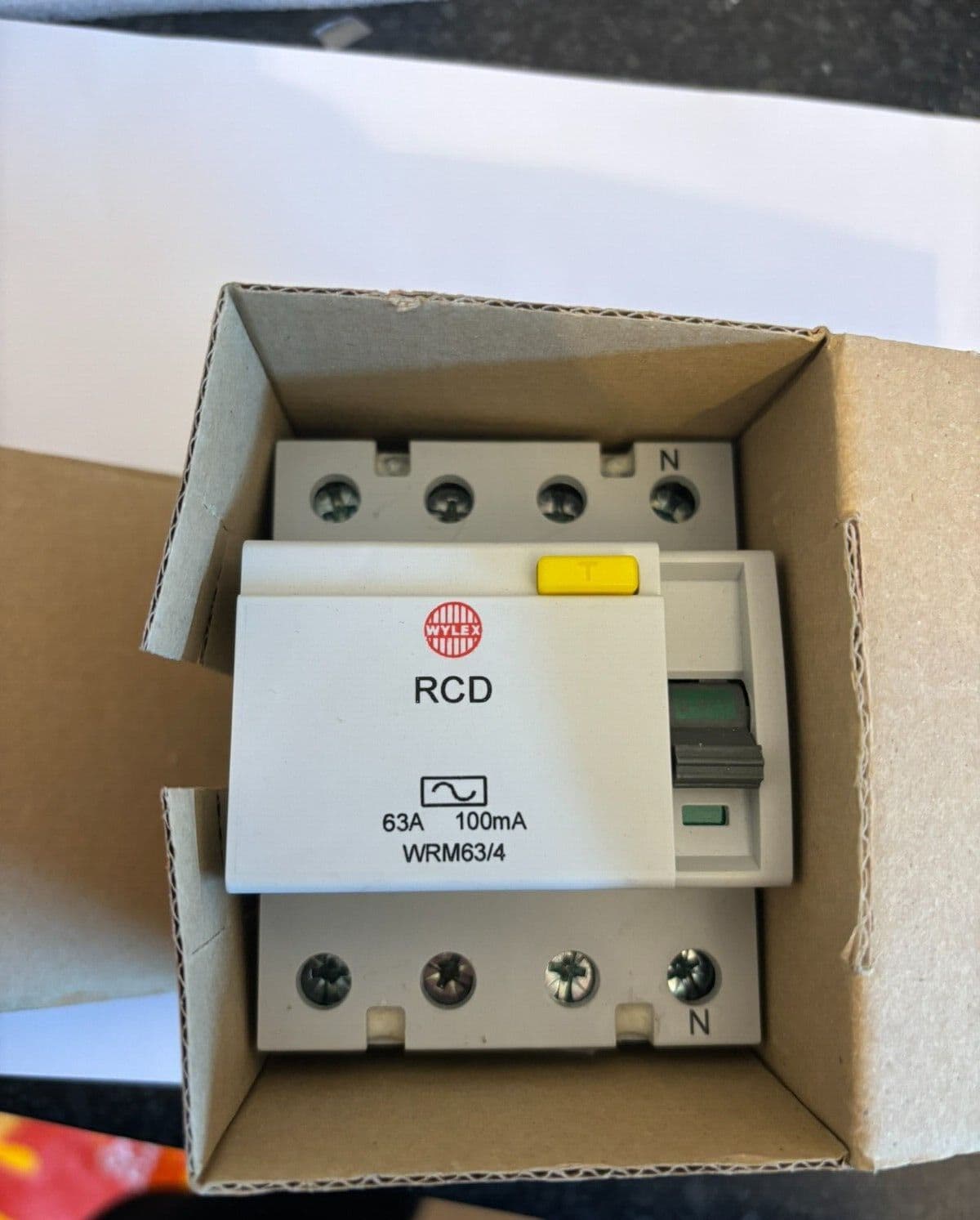 NEW WYLEX WRM63/4 63 AMP 100mA 4 POLE TYPE AC RCD CIRCUIT BREAKER