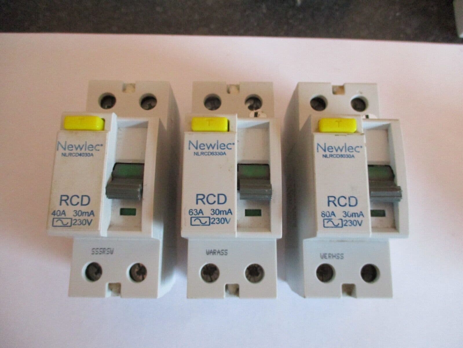 NEWLEC NLRCD RANGE 40 63 80 AMP 30mA RCD CIRCUIT BREAKERS