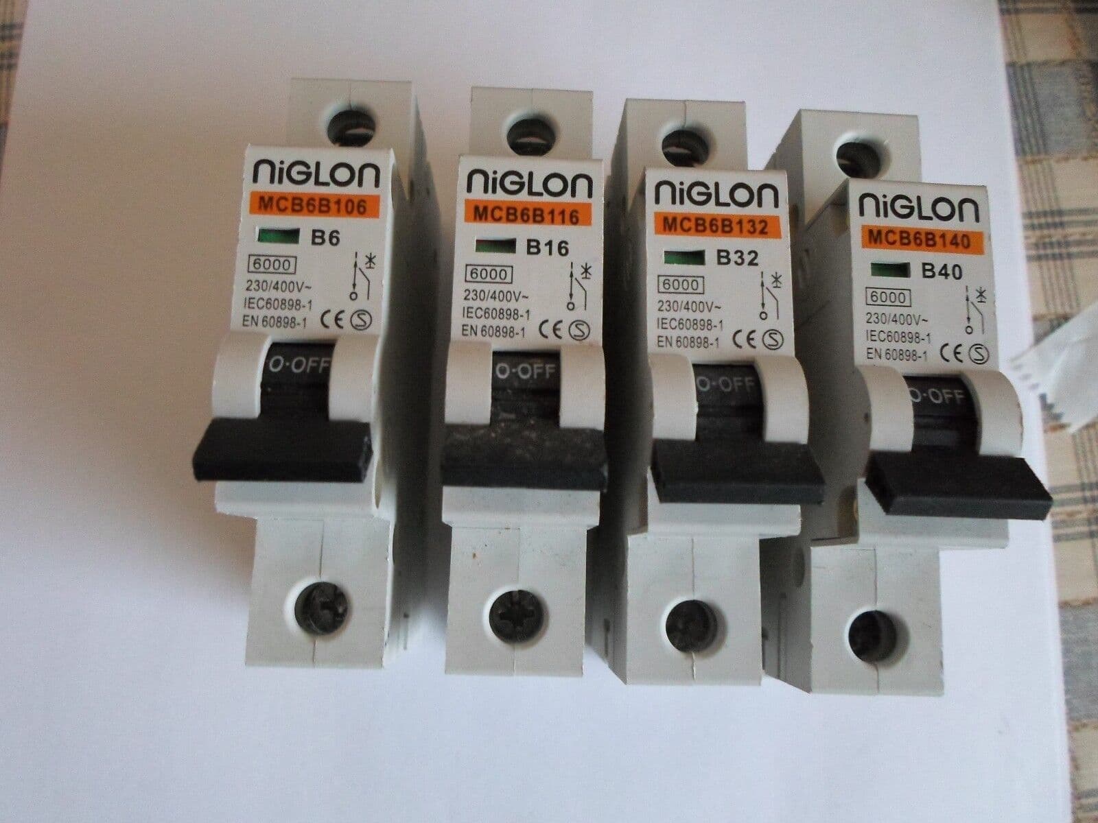 NIGLON MCB6B1 B06 B16 B20 B32 B40 6KA SINGLE POLE MCB CIRCUIT BREAKERS ...