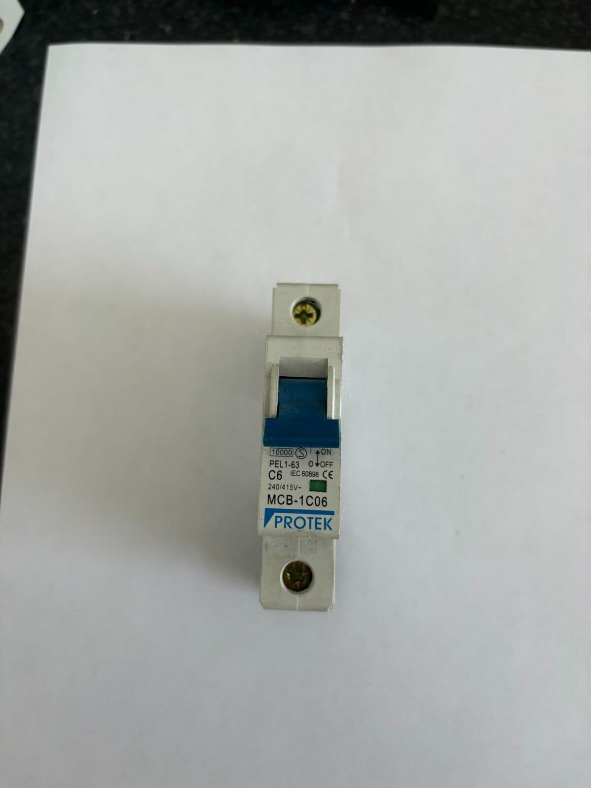 PROTEK C6 6 AMP PEL1-63 MCB-1C06 10KA SINGLE POLE MCB CIRCUIT BREAKER