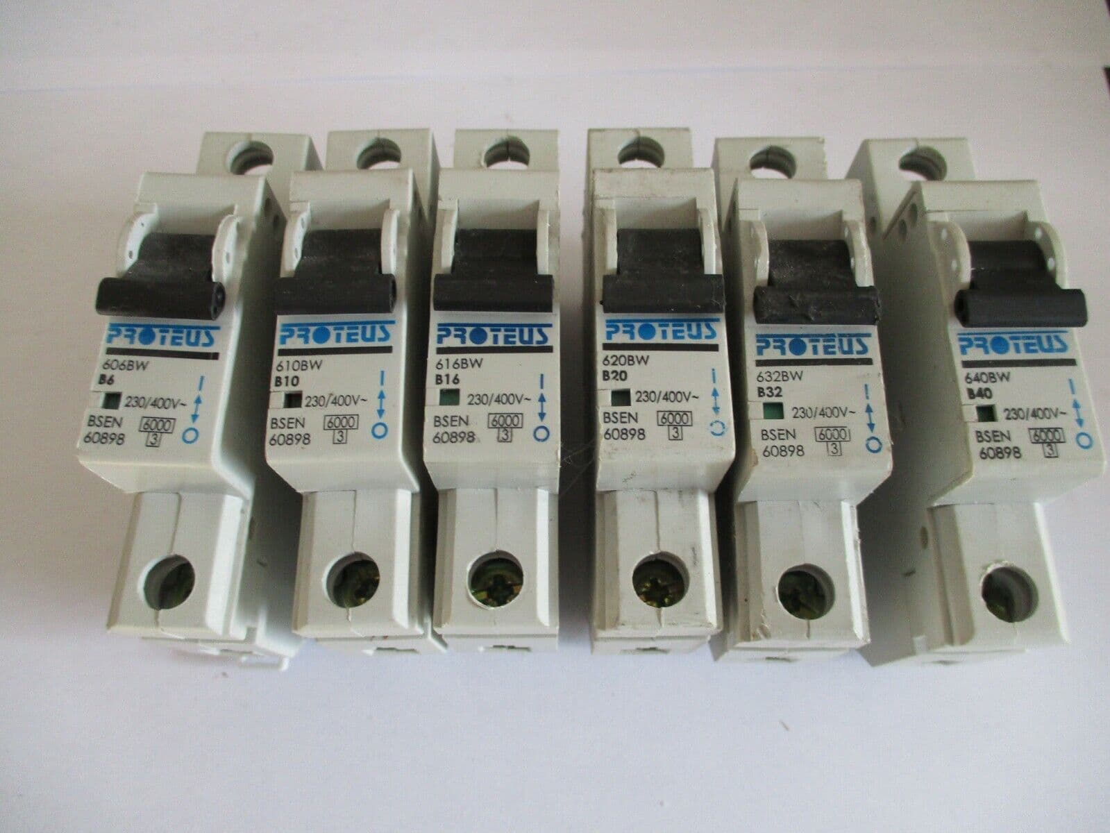 PROTEUS GEYER BW RANGE B6 B10 B16 B20 B32 B40 B50 6KA SINGLE POLE MCBS