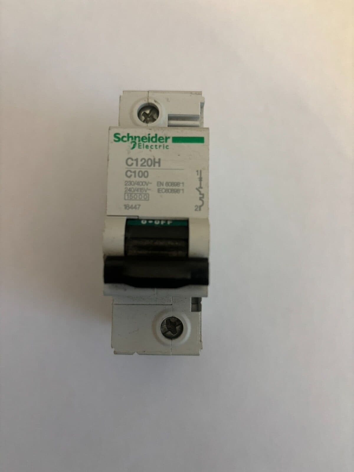 SCHNEIDER ELECTRIC C120H C100 100 AMP 15KA 18447 SINGLE POLE MCB CIRCUIT BREAKER