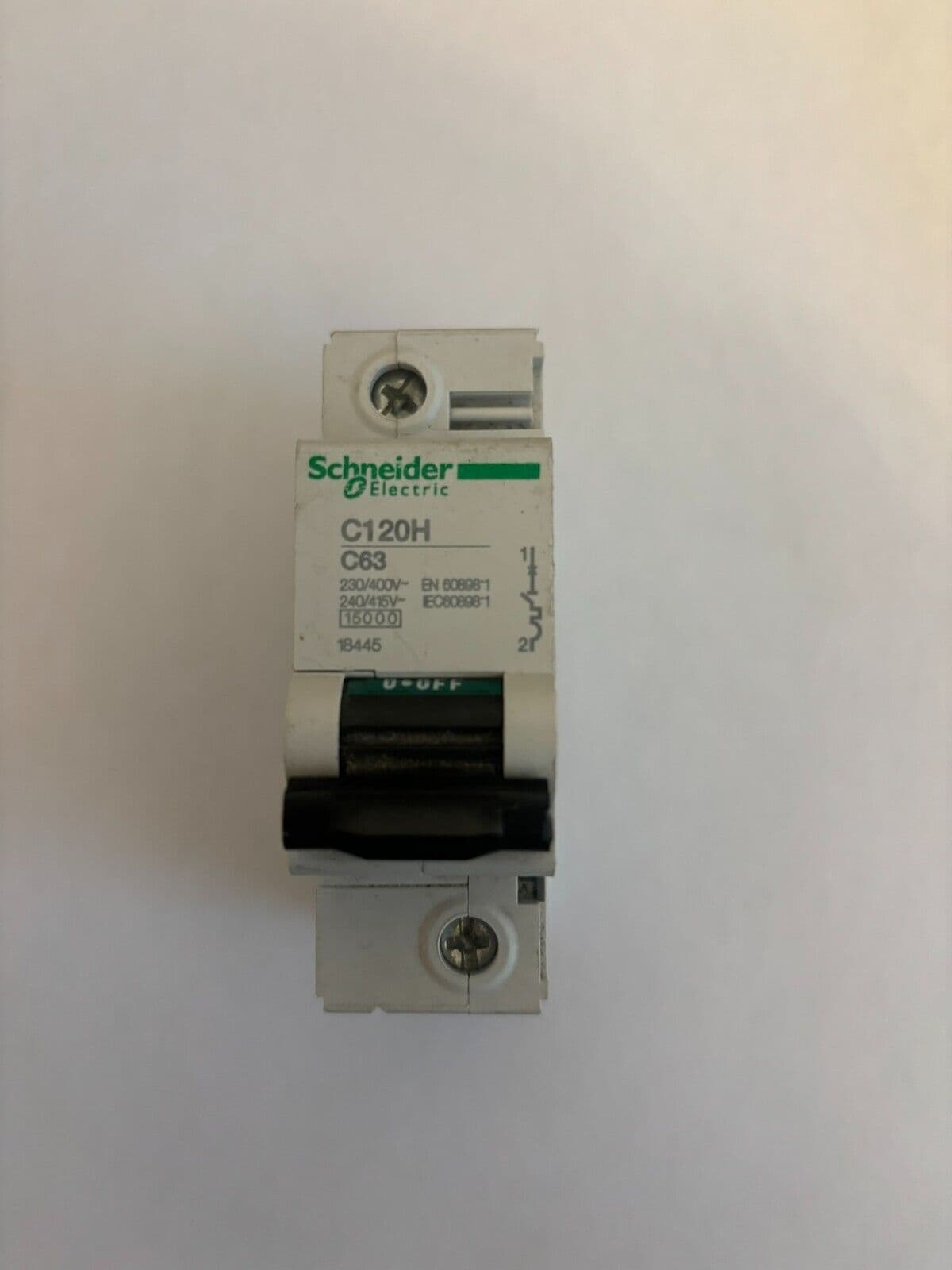SCHNEIDER ELECTRIC C120H C63 63 AMP 15KA 18445 SINGLE POLE MCB CIRCUIT ...