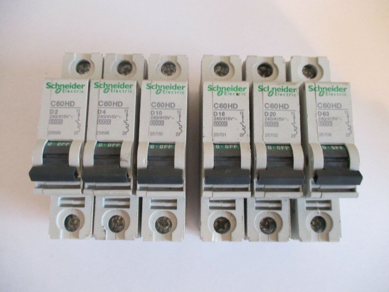 SCHNEIDER ELECTRIC C60HD D2 D6 D10 D16 D20 D32 D40 D63 10KA SINGLE POLE ...