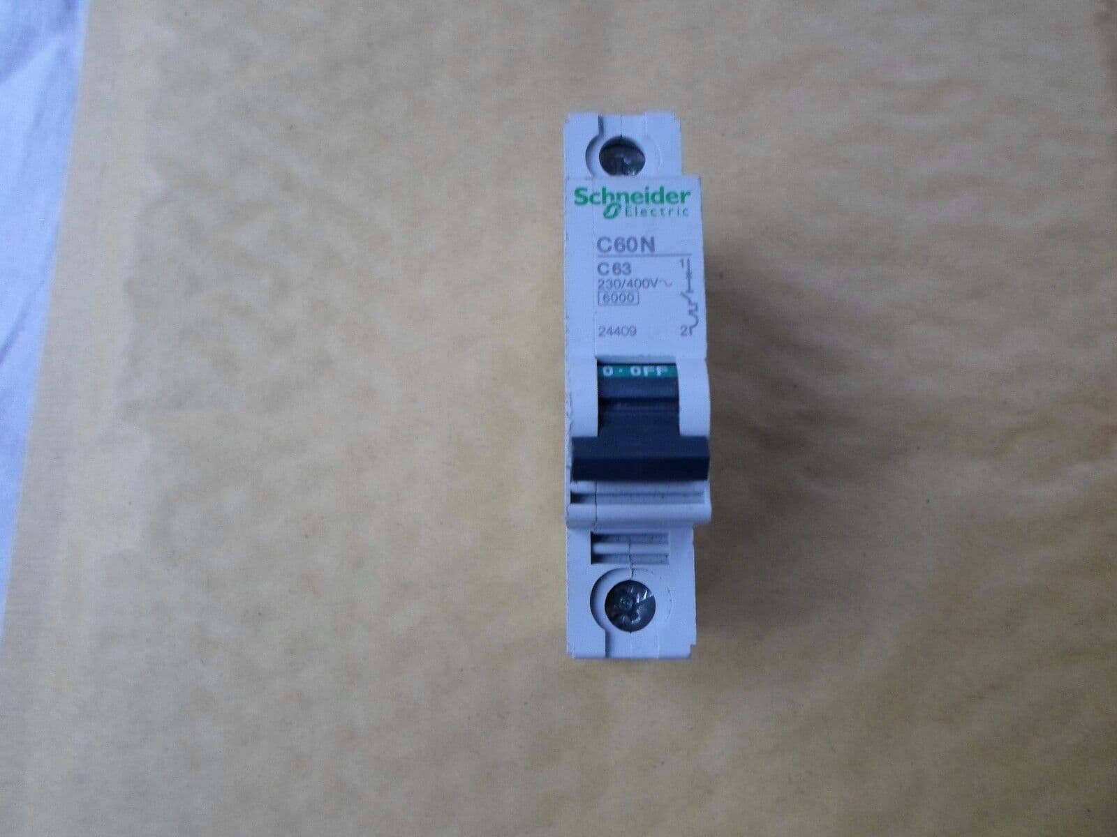 SCHNEIDER ELECTRIC C60N C63 63 AMP 6KA 24409 SINGLE POLE MCB CIRCUIT ...