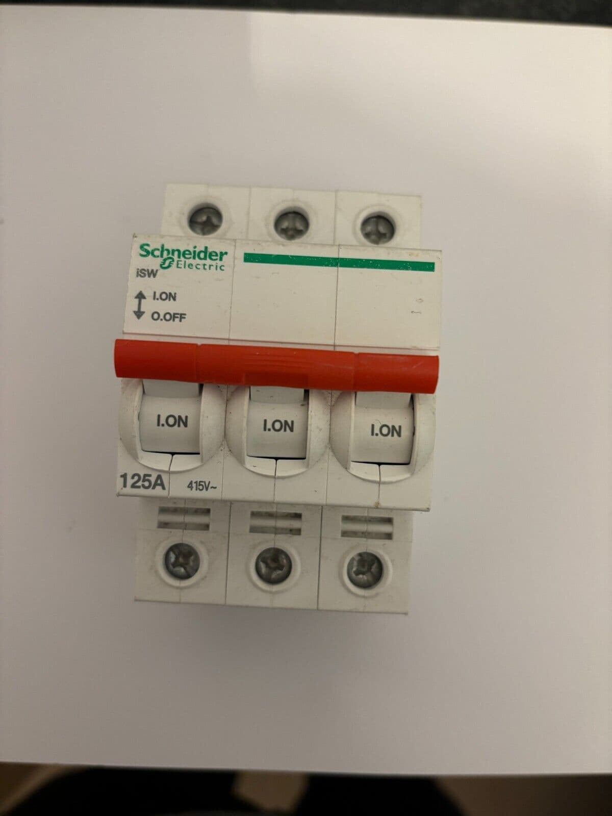 SCHNEIDER ELECTRIC ISW 125 AMP A9S66792 TRIPLE POLE MAIN SWITCH ...