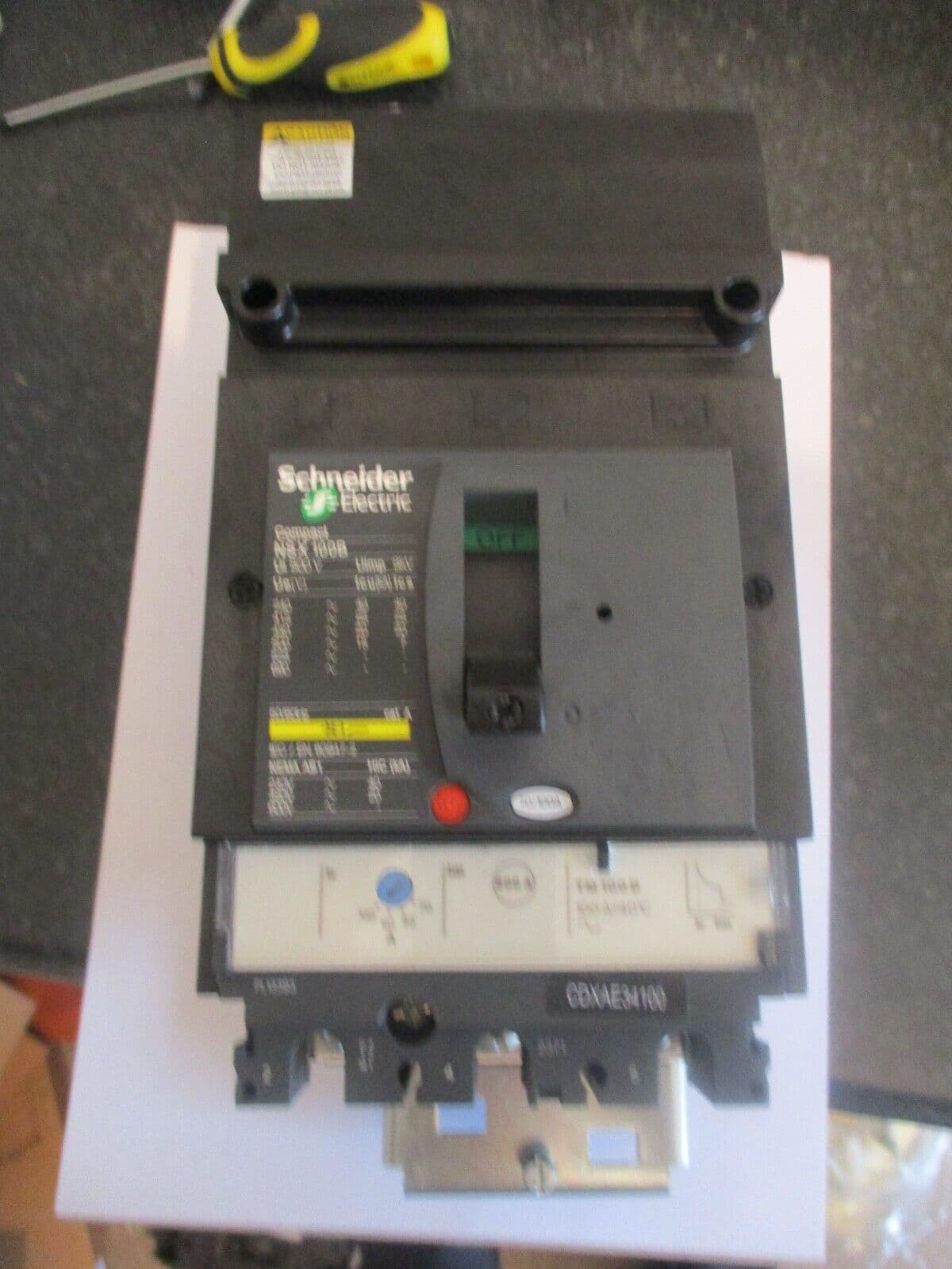 SCHNEIDER NSX100B CDXAE34100 100 AMP TM 100D ADJUSTABLE MCCB CIRCUIT ...