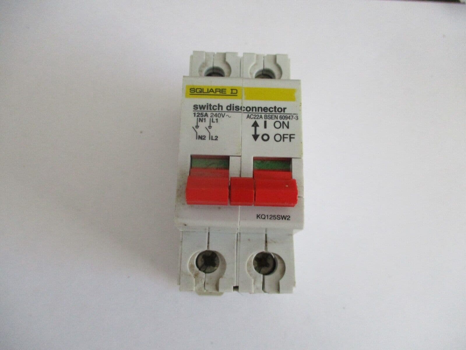 SQUARE D 125 AMP KQ125SW2 DOUBLE POLE MAIN SWITCH DISCONNECTOR