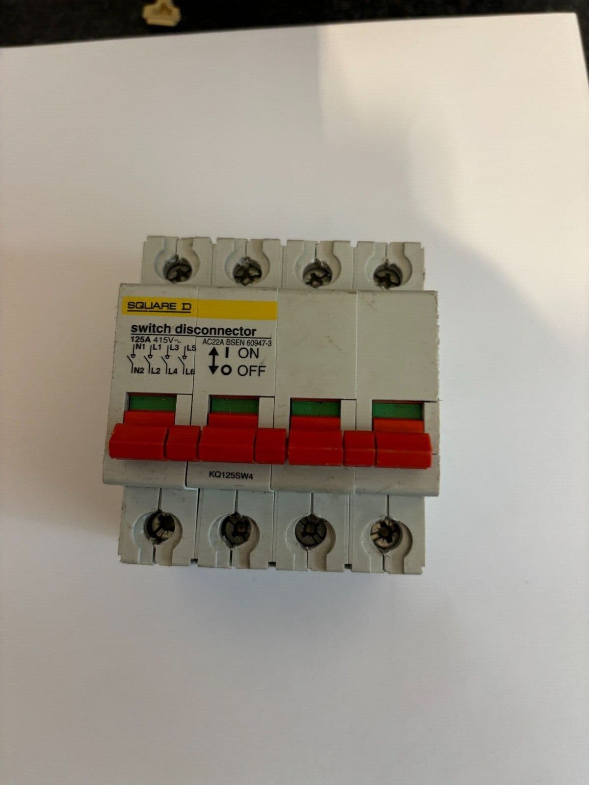 SQUARE D 125 AMP KQ125SW4 4 POLE MAIN SWITCH DISCONNECTOR