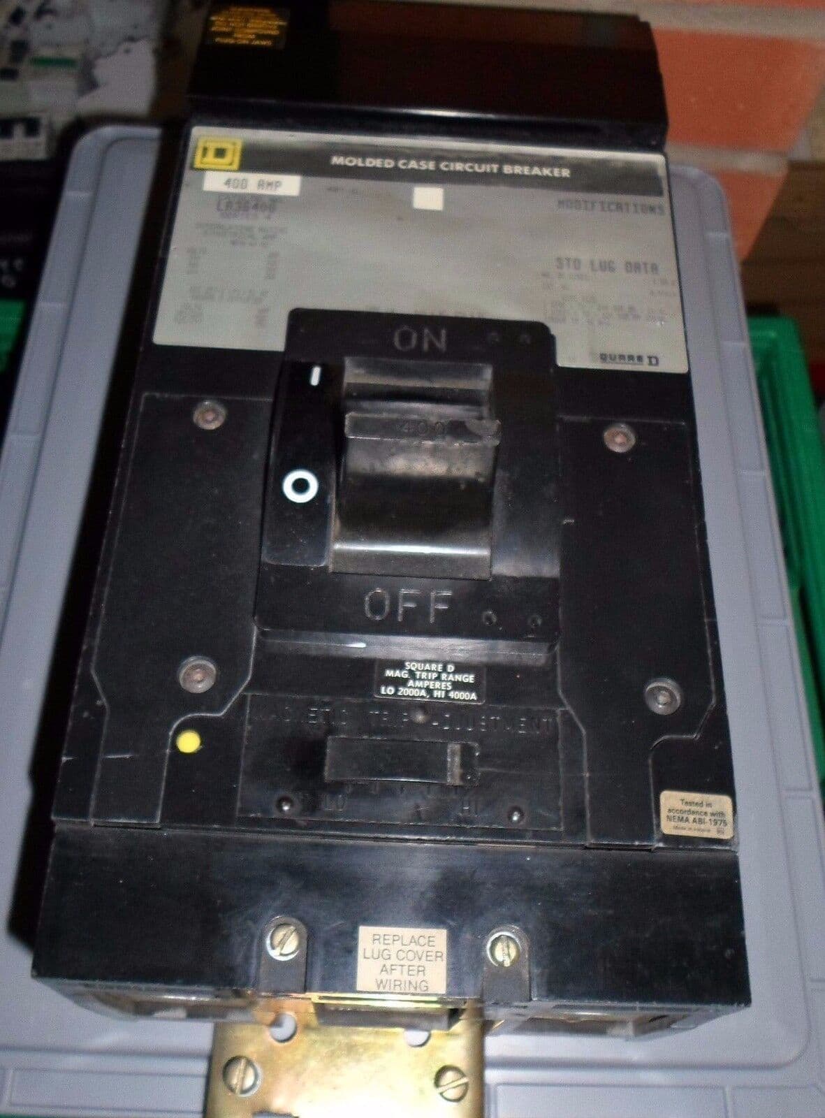 SQUARE D 400 AMP LA36400 SERIES 4 I LINE 3 PHASE MCCB CIRCUIT BREAKER