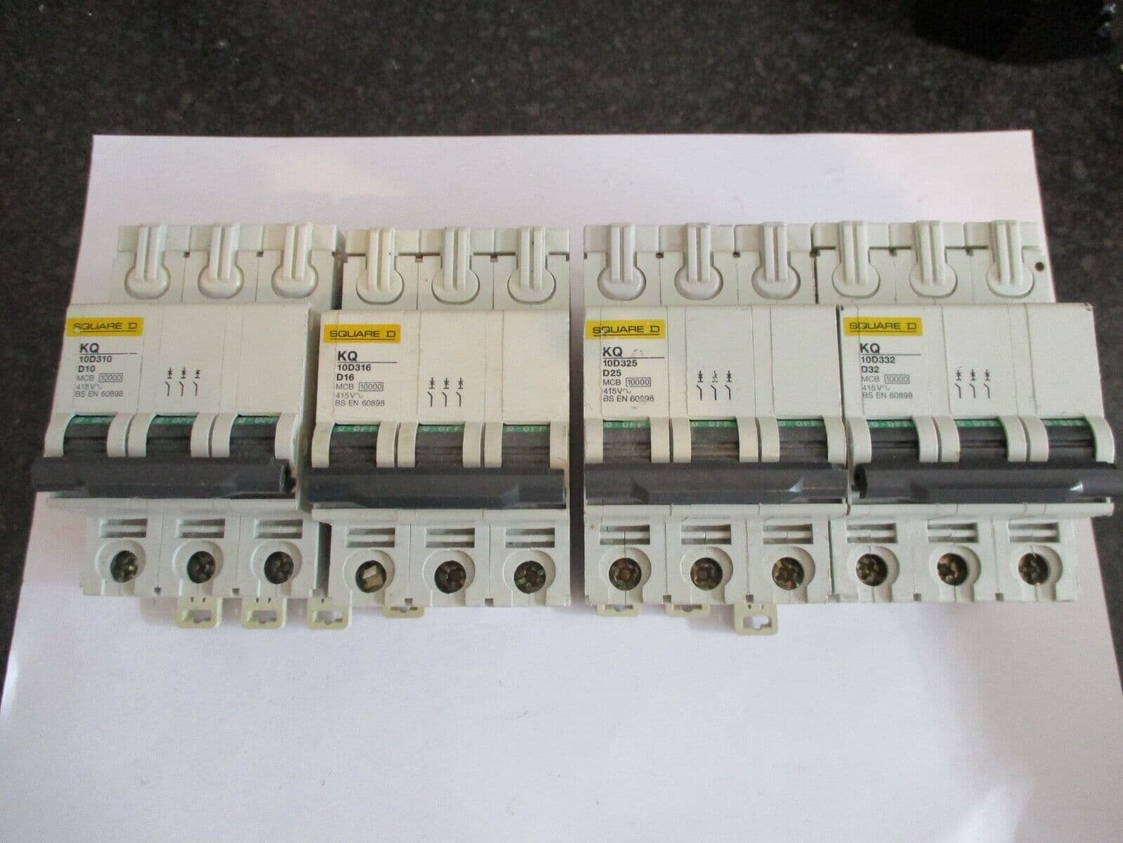 SQUARE D KQ 10D3 D06 D10 D16 D20 D25 D32 D40 D50 D63 10KA TRIPLE POLE MCBS