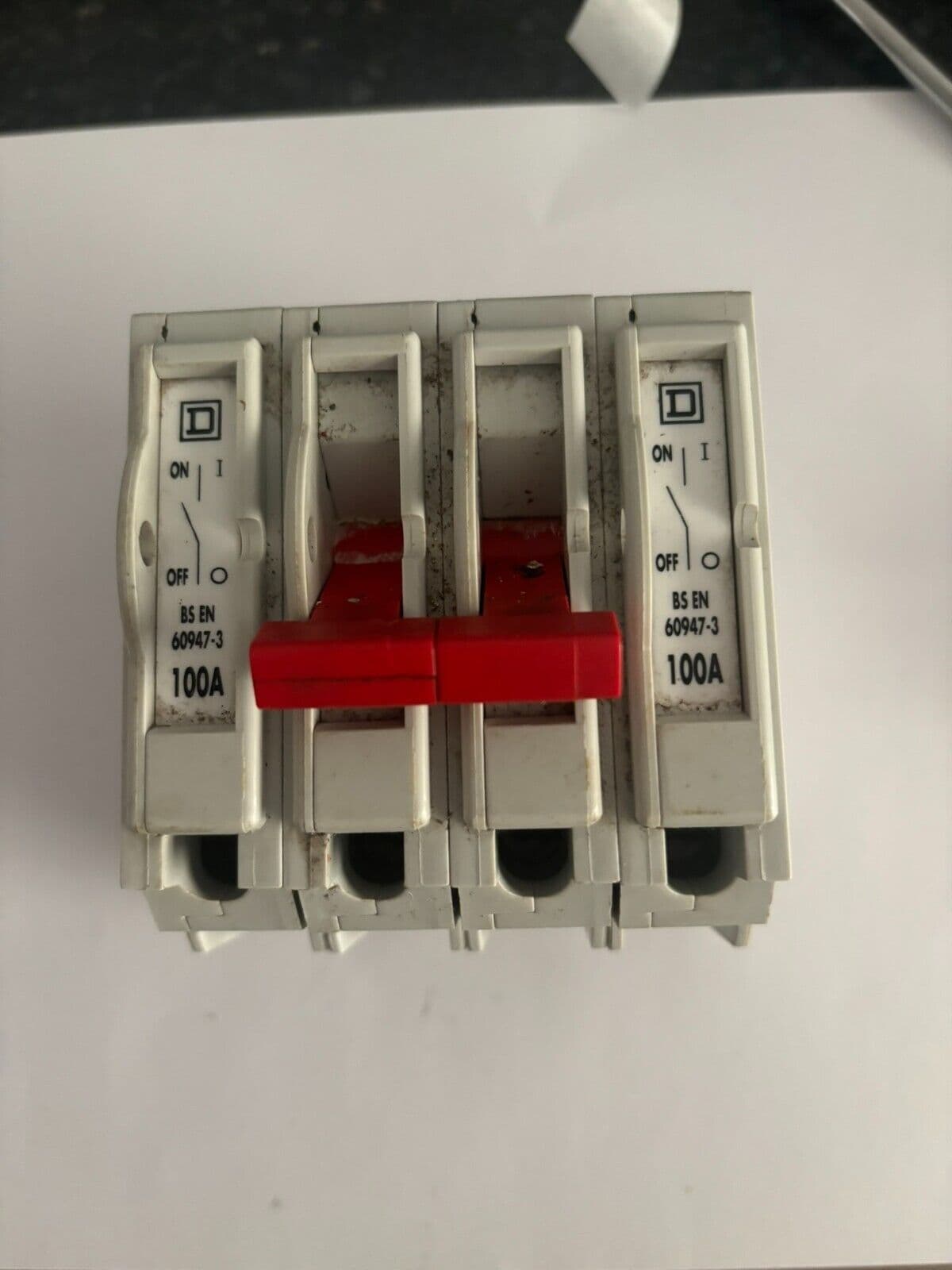 SQUARE D QOE 100 AMP QO4100M 4 POLE MAIN SWITCH DISCONNECTOR