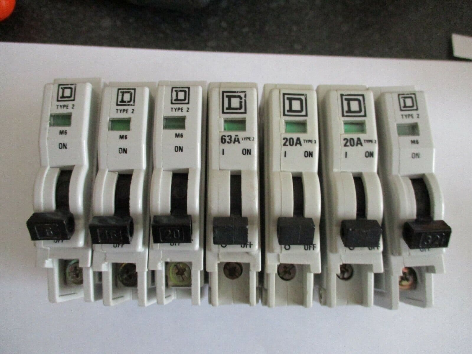 SQUARE D QOE 6 10 16 20 32 45 63 AMP TYPE 1 / 2 / 3 M6 /M9 MCB CIRCUIT ...
