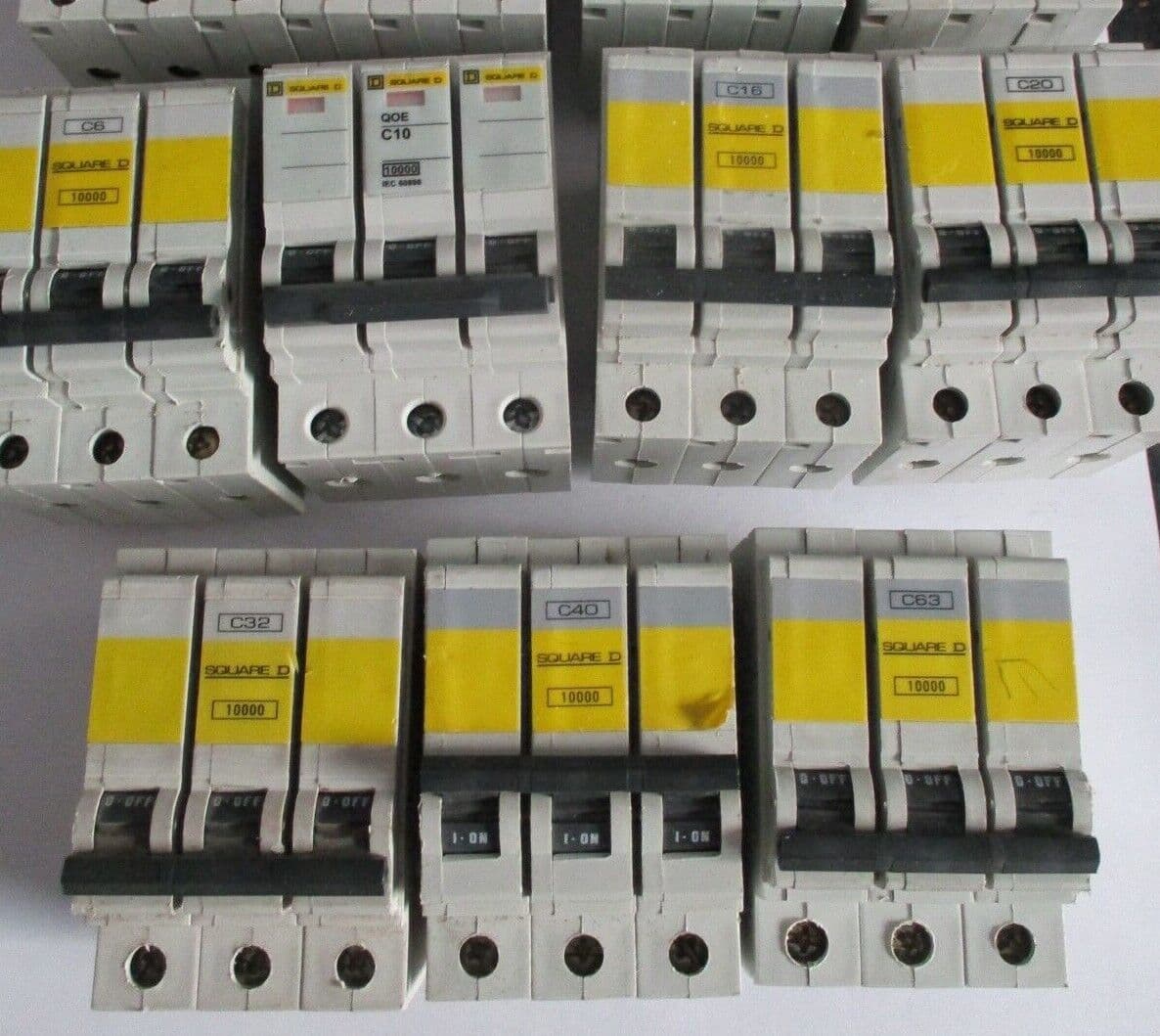 SQUARE D QOE QWIKLINE C6 C10 C16 C20 C32 C40 C63 10KA TRIPLE POLE MCBS