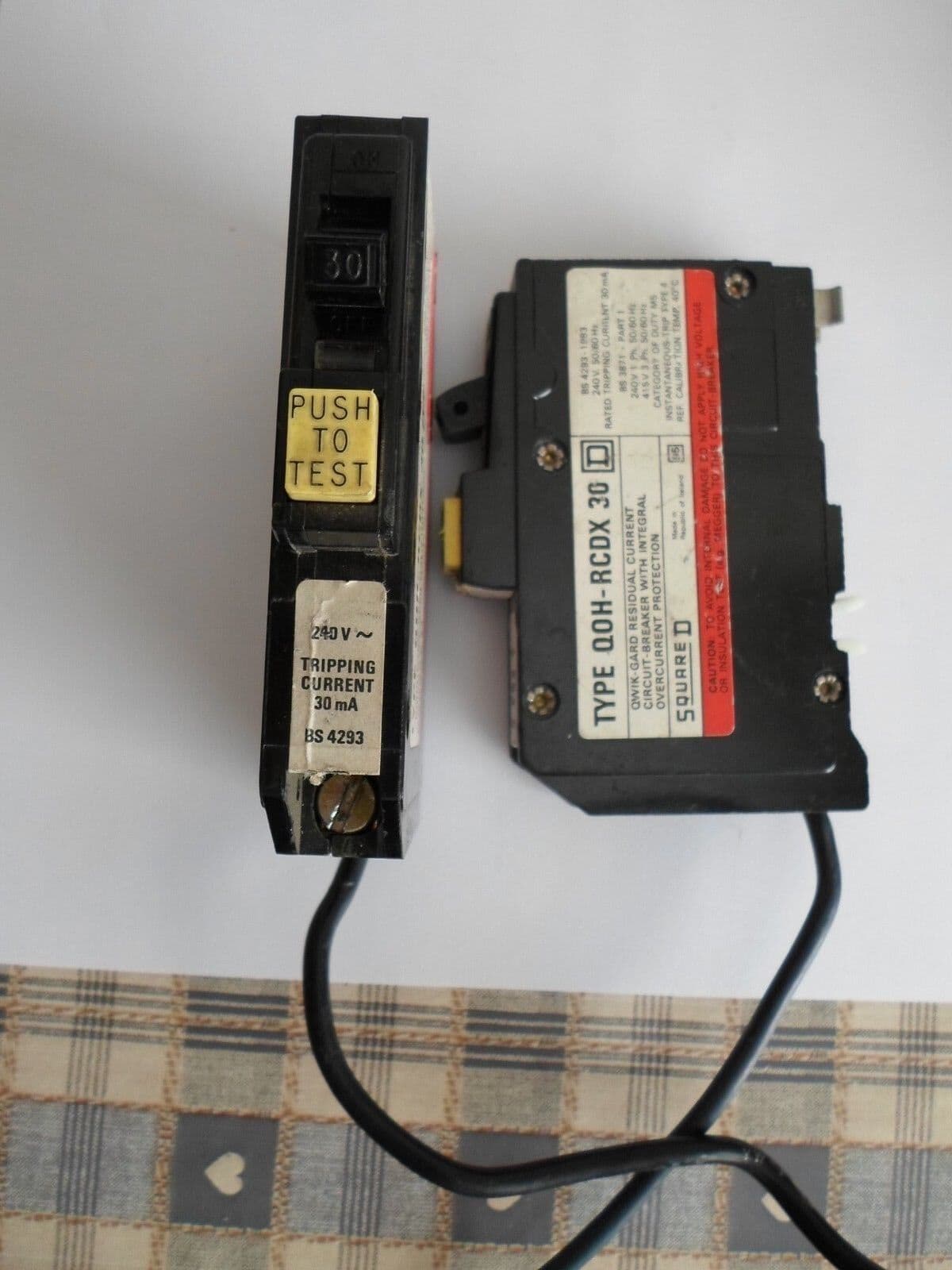 SQUARE D QOH-RCDX 30 30 AMP 30mA M5 TYPE 4 RCBO CIRCUIT BREAKER QOH RCDX30