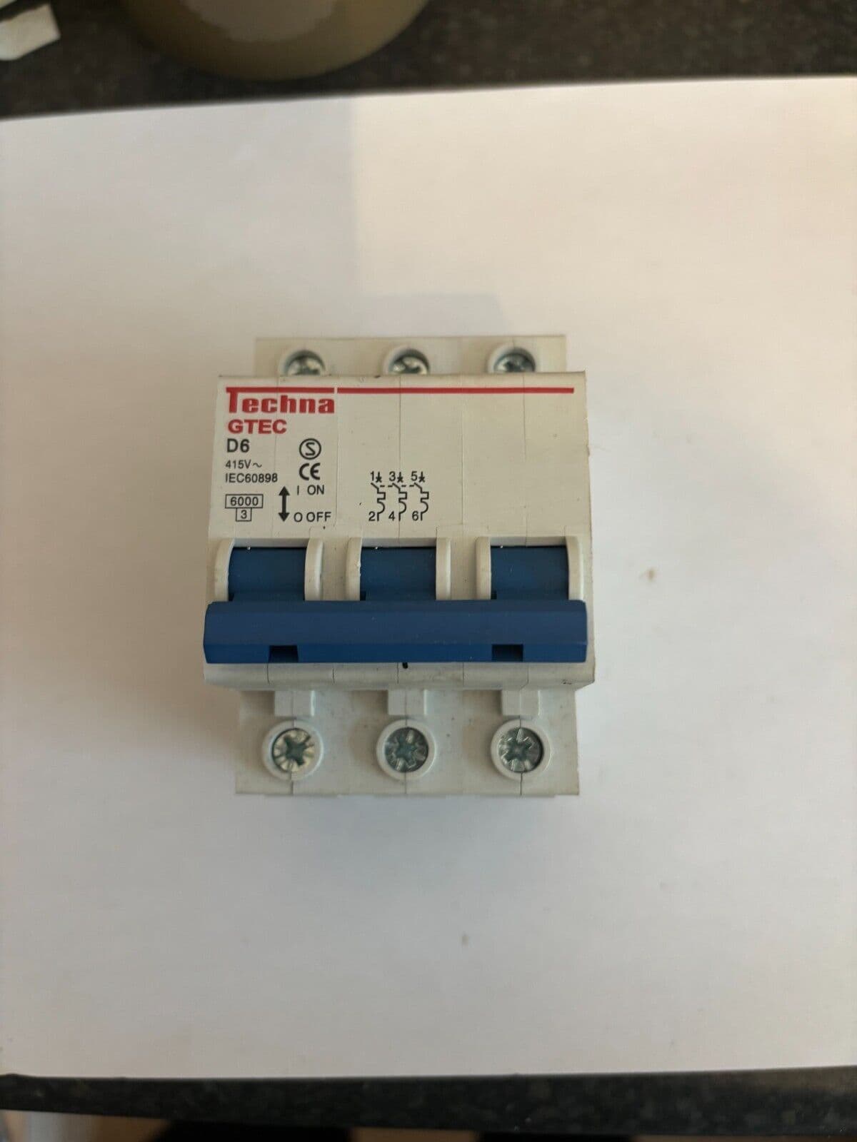 TECHNA GTEC D6 6 AMP 6KA TRIPLE POLE MCB CIRCUIT BREAKER