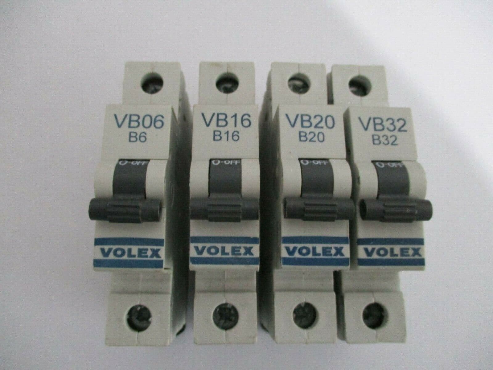 VOLEX VB06 B6/ VB16 B16/ VB32 B32 /VB40 B40 6KA SINGLE POLE MCBS OLDER ...