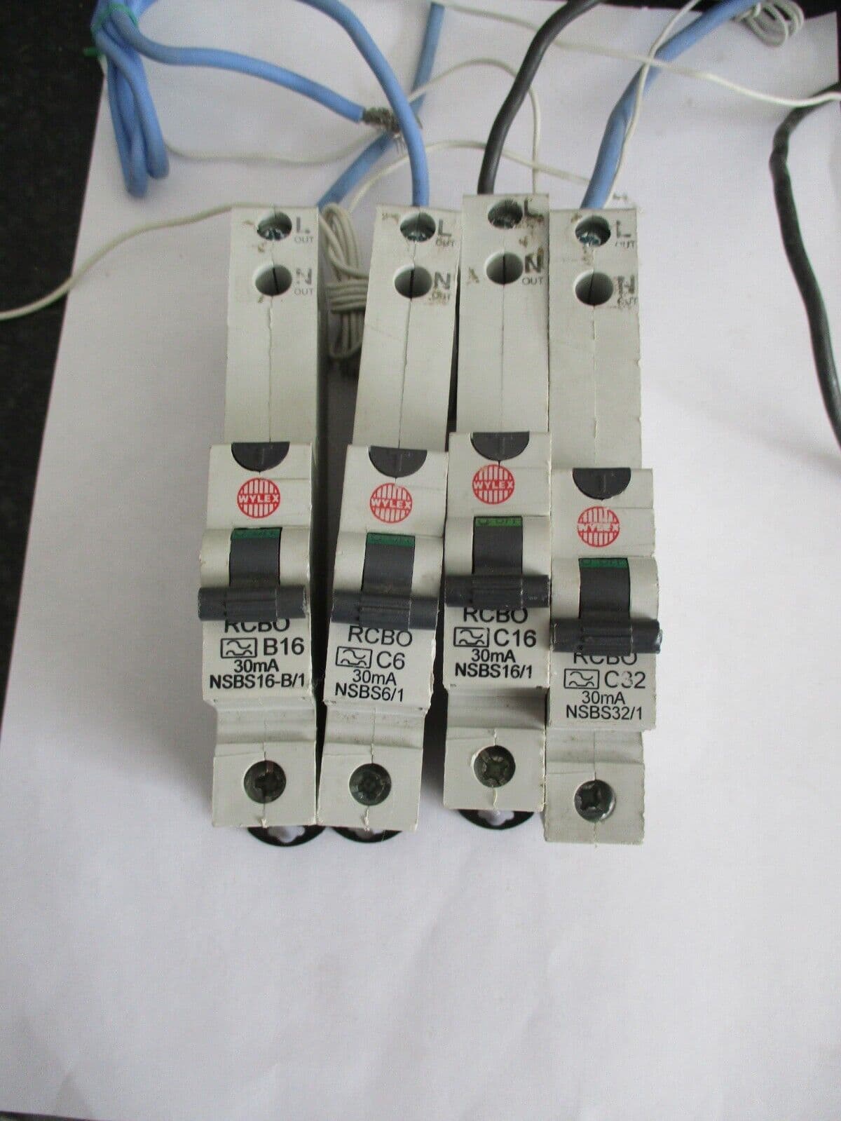 WYLEX NSBS SERIES 2 B / C RATED 6 10 16 20 32 40 AMP 30mA SINGLE POLE RCBOS