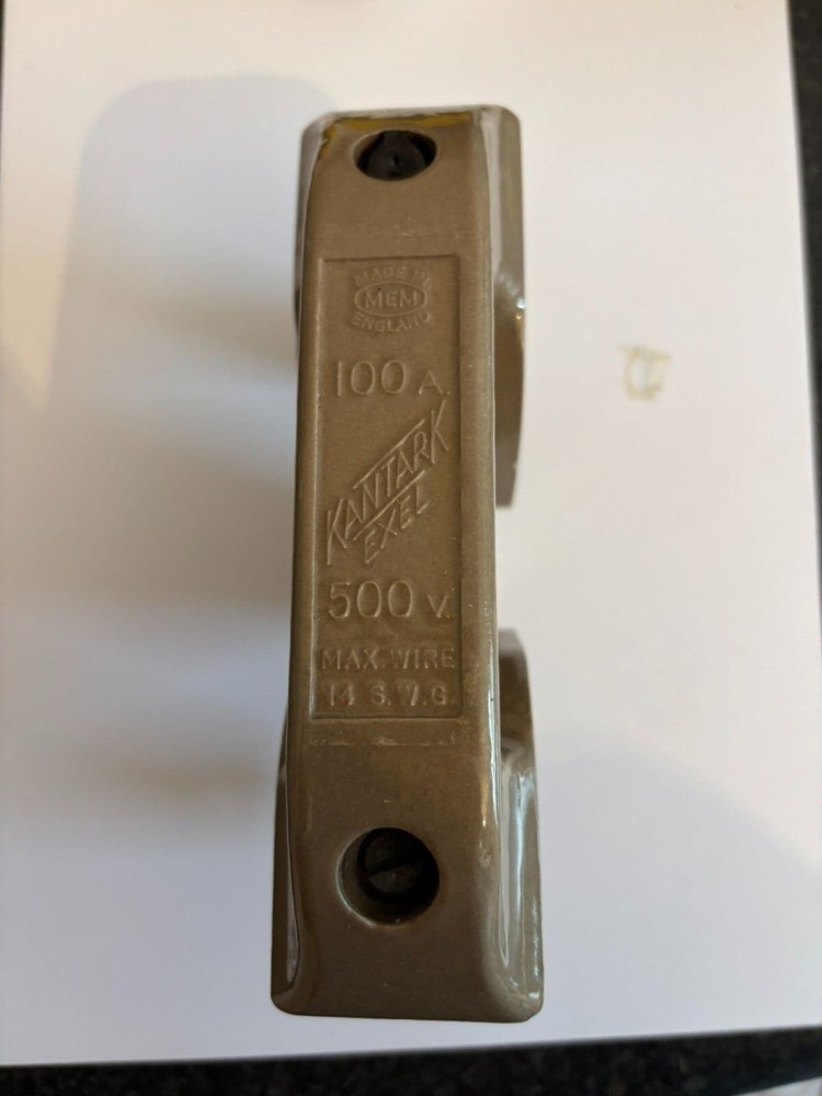 MEM 100A 100 AMP 500V KANTARK EXEL CERAMIC FUSE WIRE HOLDER 14SWG