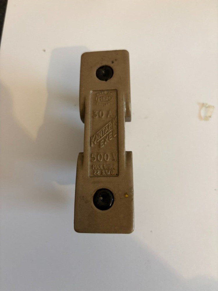 MEM 30A 30 AMP 500V KANTARK EXEL CERAMIC FUSE WIRE HOLDER 22SWG