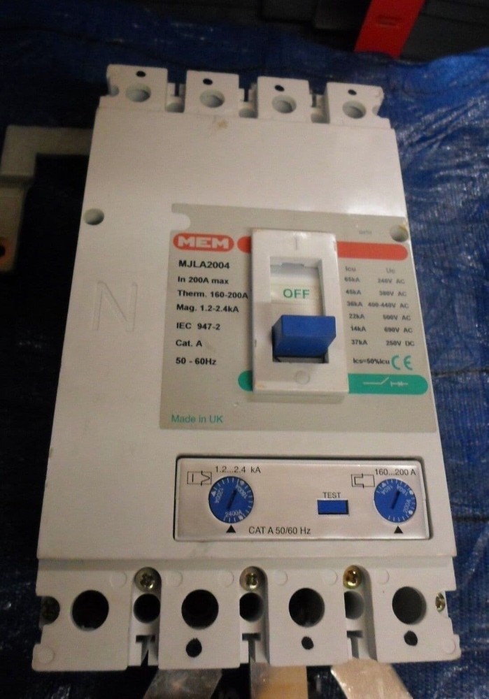 MEM EATON 200 AMP MJLA2004 ADJUSTABLE MCCB CIRCUIT BREAKER