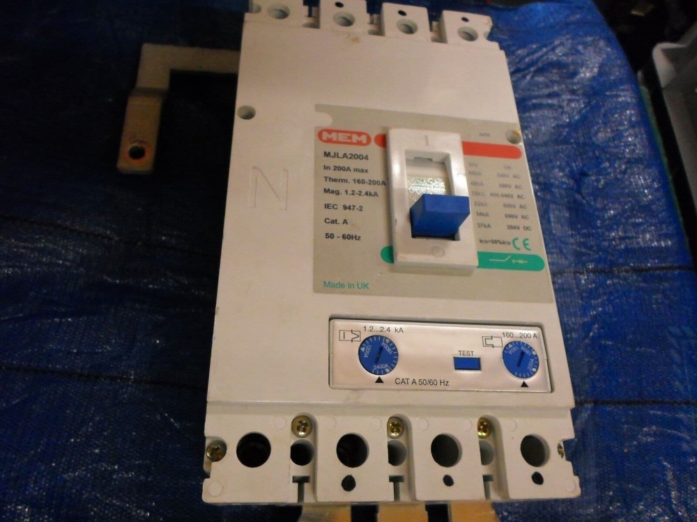 MEM EATON 200 AMP MJLA2004 ADJUSTABLE MCCB CIRCUIT BREAKER