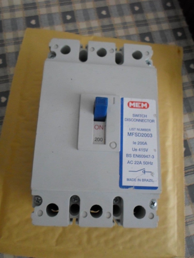 MEM EATON 200 AMP SWITCH DISCONNECTOR MFSD2003 NOTES