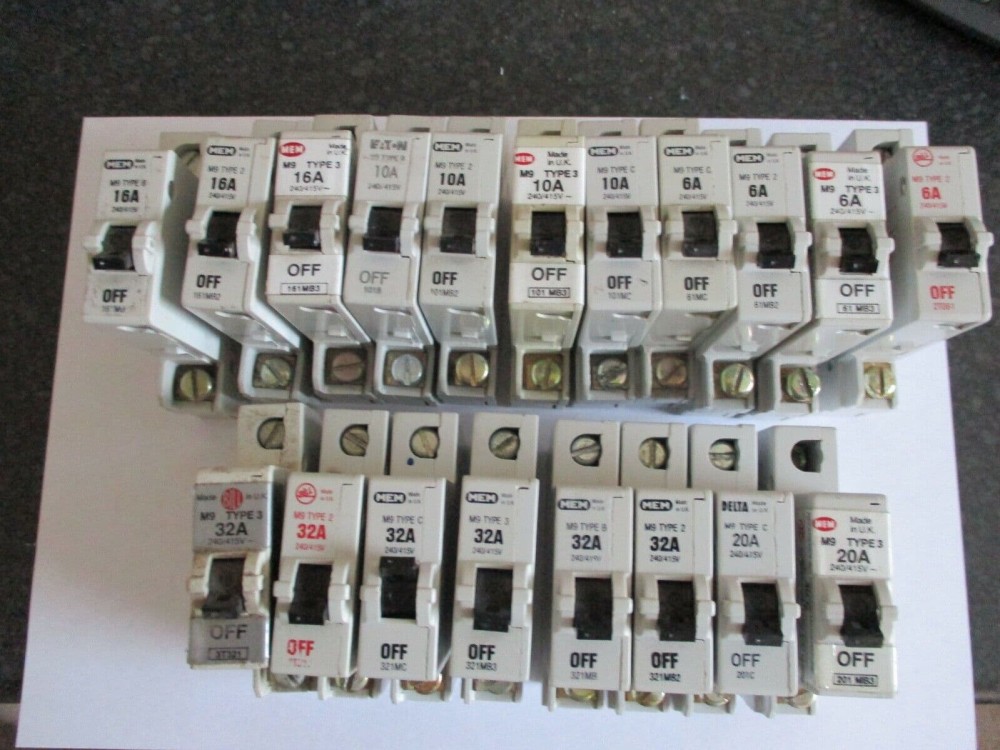 MEM EATON BILL MEMSHIELD 1 6 10 16 20 32 AMP M9 TYPE 2 3 B C SINGLE ...